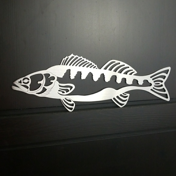 no brand | Other | Walleye Stainless Steel Metal Fishing Sign | Poshmark